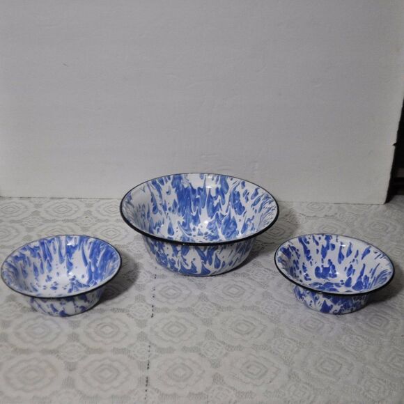 Dining | Vintageblueenamelwaresplatterpattern | Poshmark